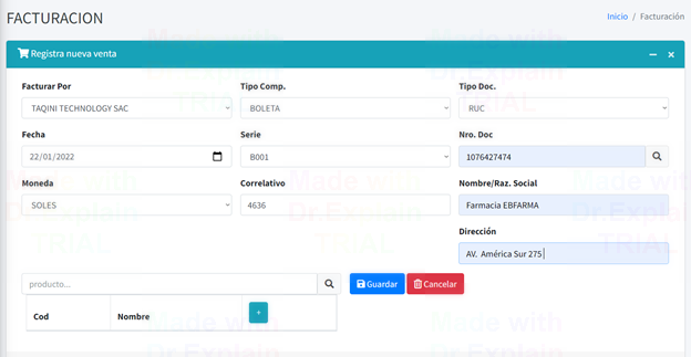 1.7. Facturación electrónica